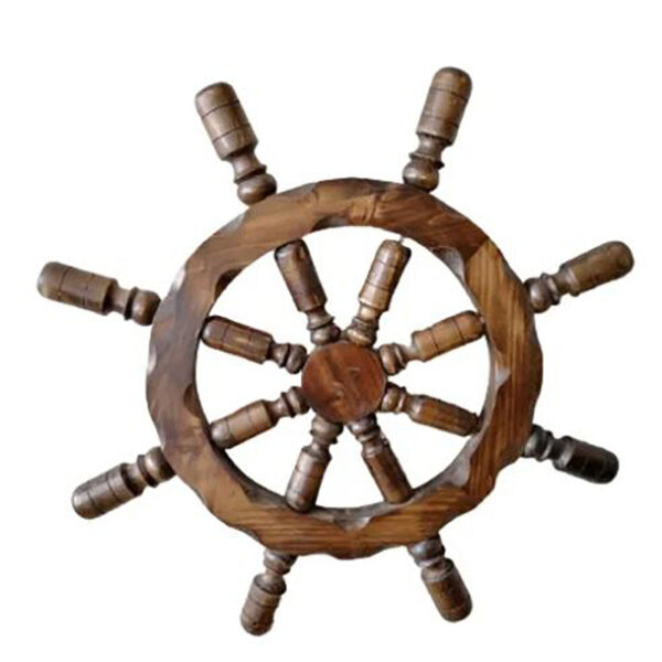 Timón De Barco Decorativo En Madera Grande 60x60cm – Almacenes Silver